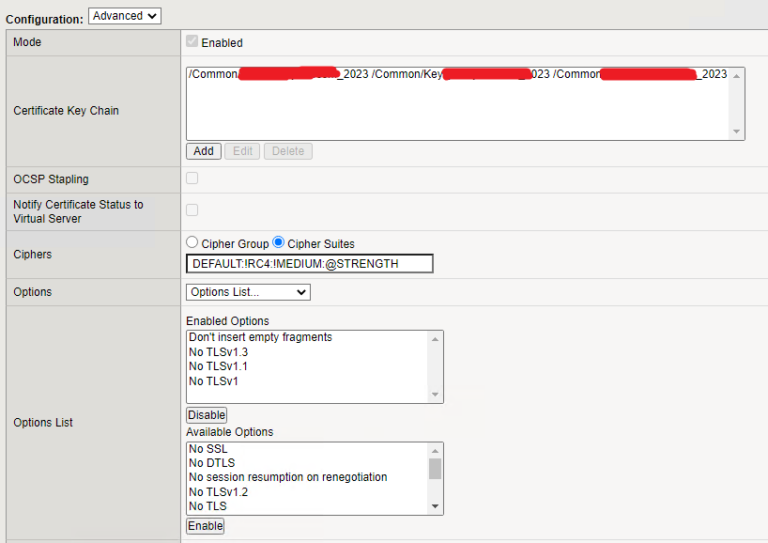 How to disable SSL and TLSv1&1.1 on F5 LTM for VMware iApp - Chathura Ariyadasa (He/Him/His)